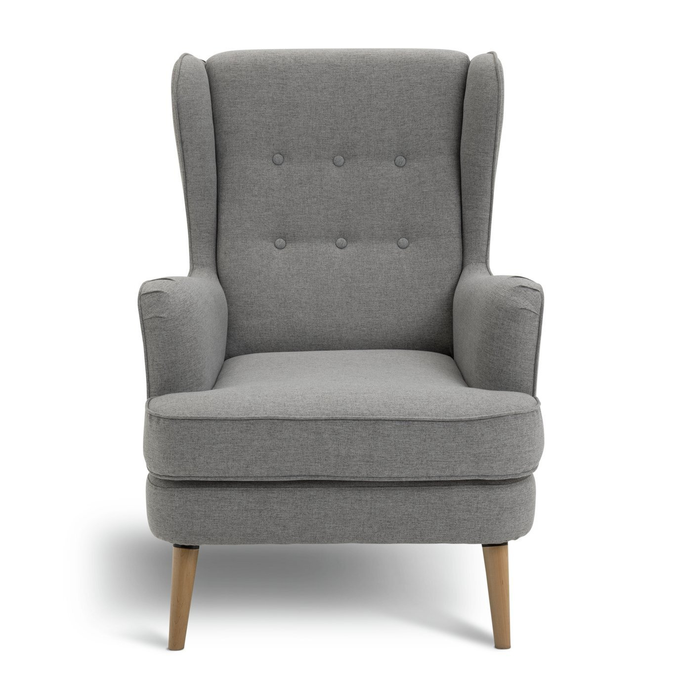 Habitat Callie Self Assembly Fabric Wingback Chair - Grey by Argos | ufurnish.com