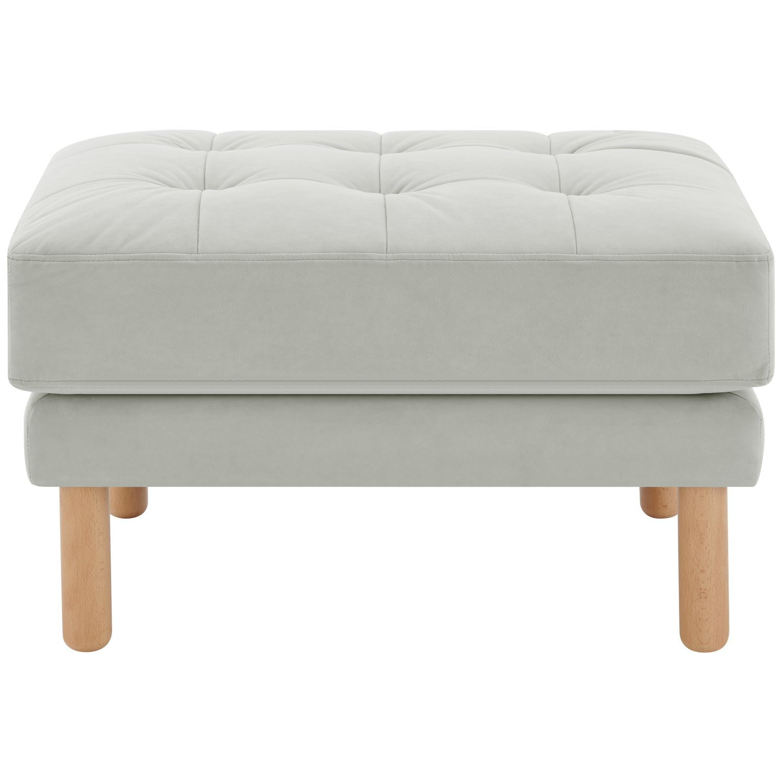 Habitat Newell Fabric Footstool - Light Grey by Argos | ufurnish.com
