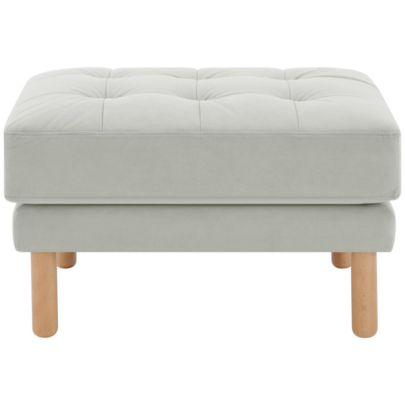 Habitat Newell Fabric Footstool - Light Grey by Argos | ufurnish.com