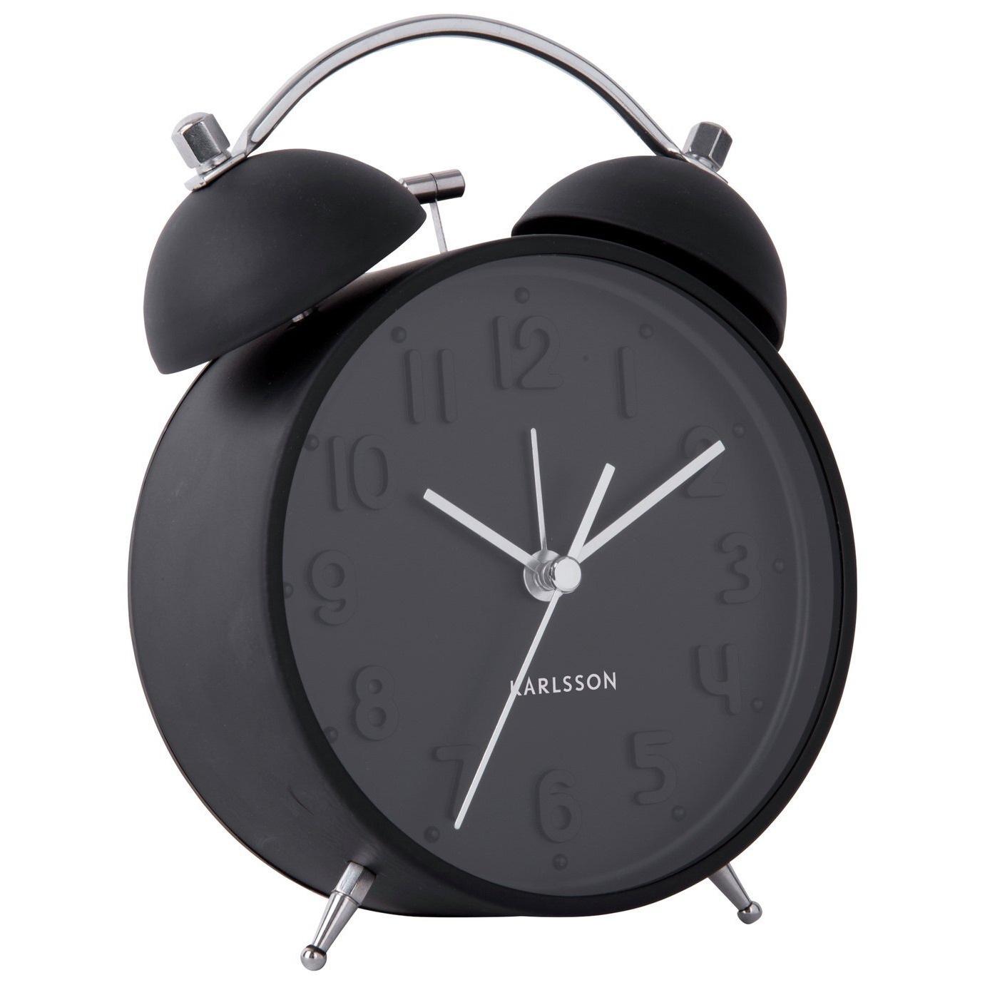 Karlsson Iconic Analogue Alarm Clock - Black by Argos | ufurnish.com