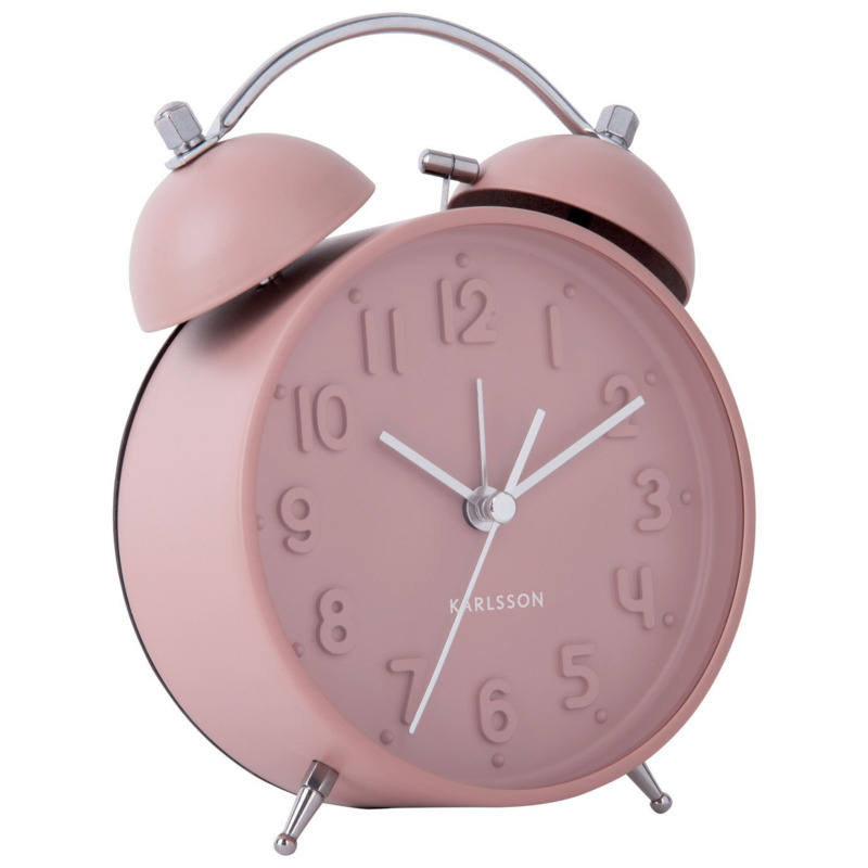 Karlsson Iconic Analogue Alarm Clock - Faded Pink by Argos | ufurnish.com