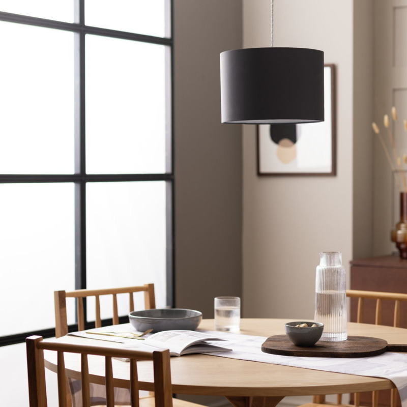 Argos Home Drum 20x30cm Ceiling Shade - Charcoal by Argos | ufurnish.com