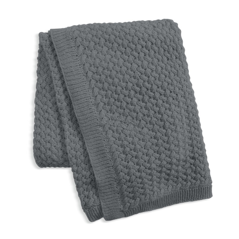Habitat Plain Knitted Throw - Charcoal - 125x150cm by Argos | ufurnish.com