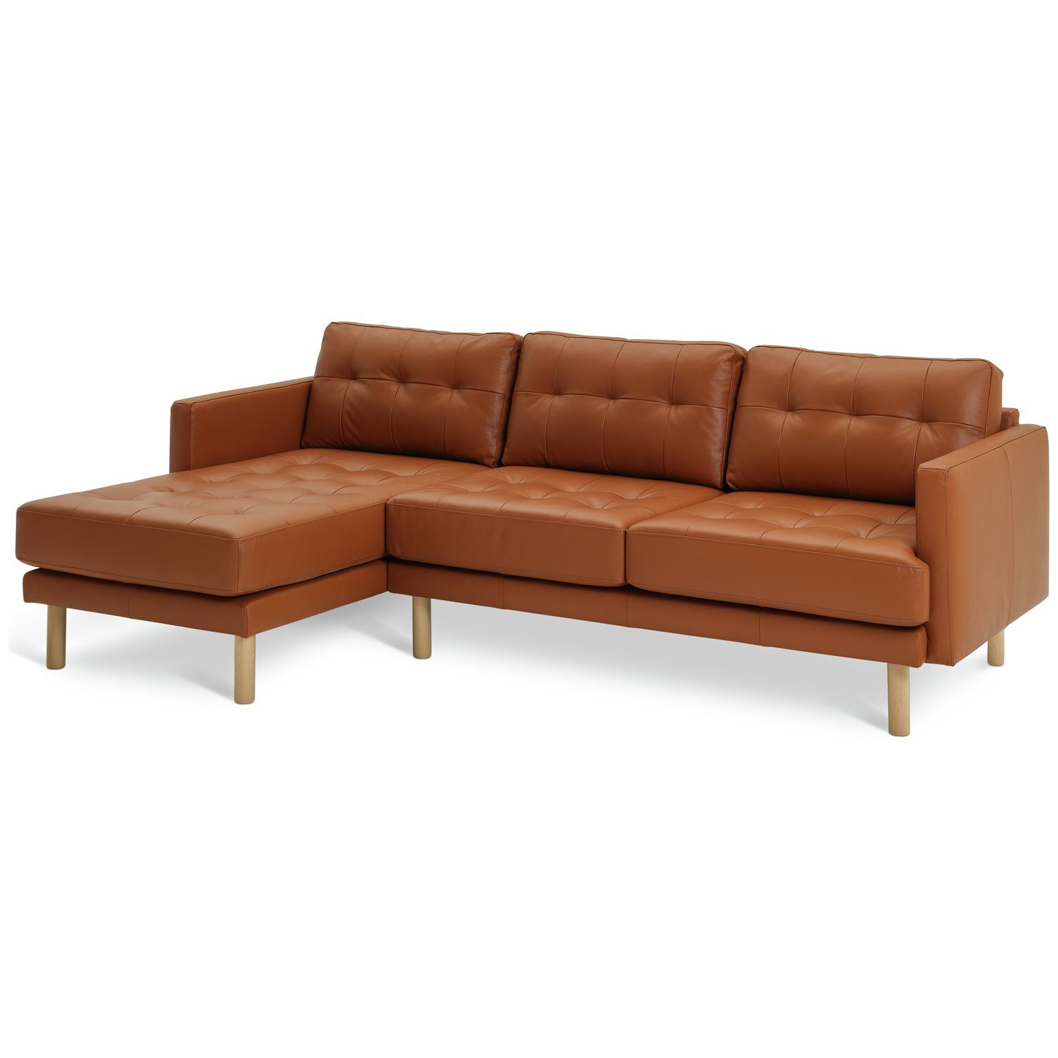 Habitat Newell Leather Left Hand Corner Chaise Sofa - Tan by Argos ...