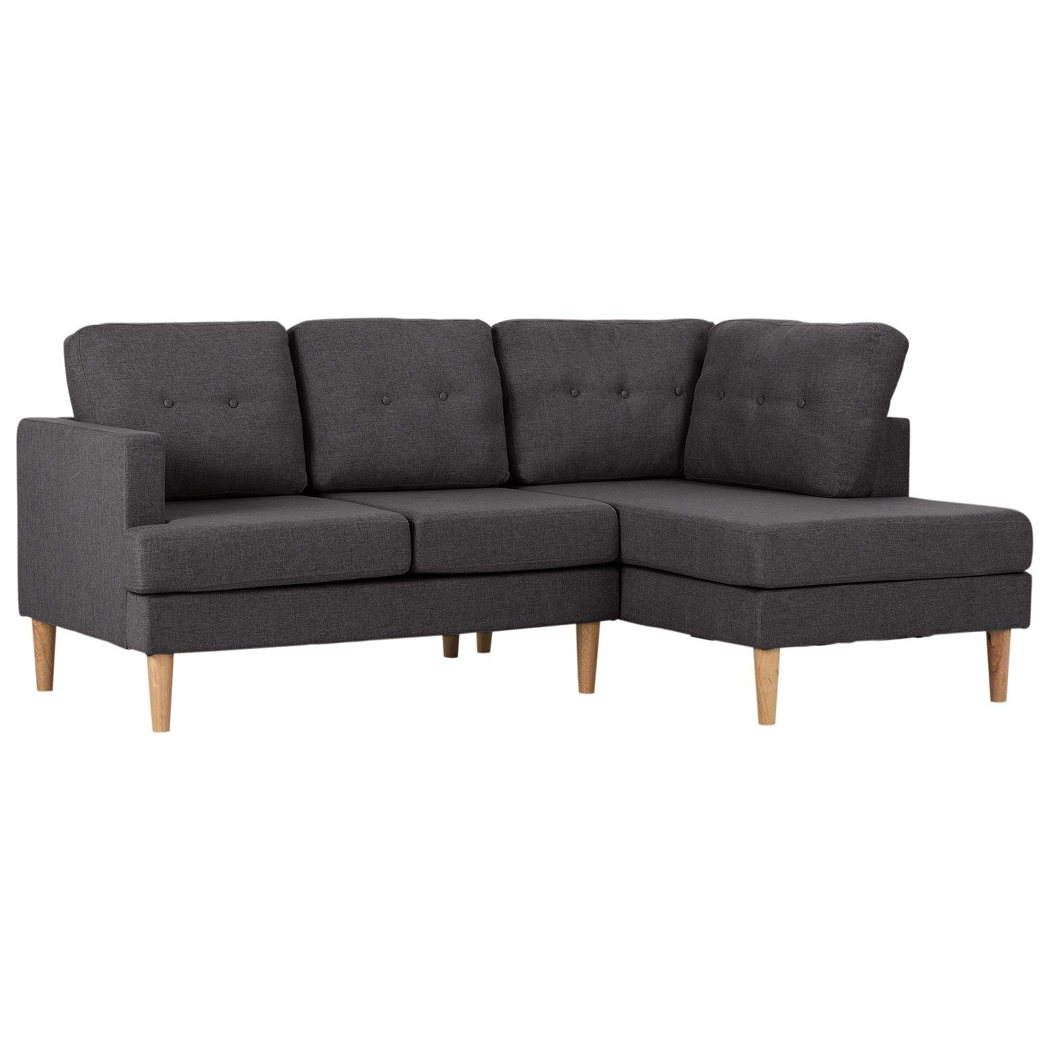 Habitat Joshua Fabric Corner Chaise Sofa - Charcoal by Argos | ufurnish.com