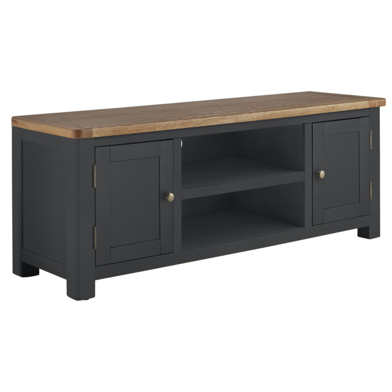 Habitat Kent 2 Door TV Unit - Grey & Oak by Argos | ufurnish.com