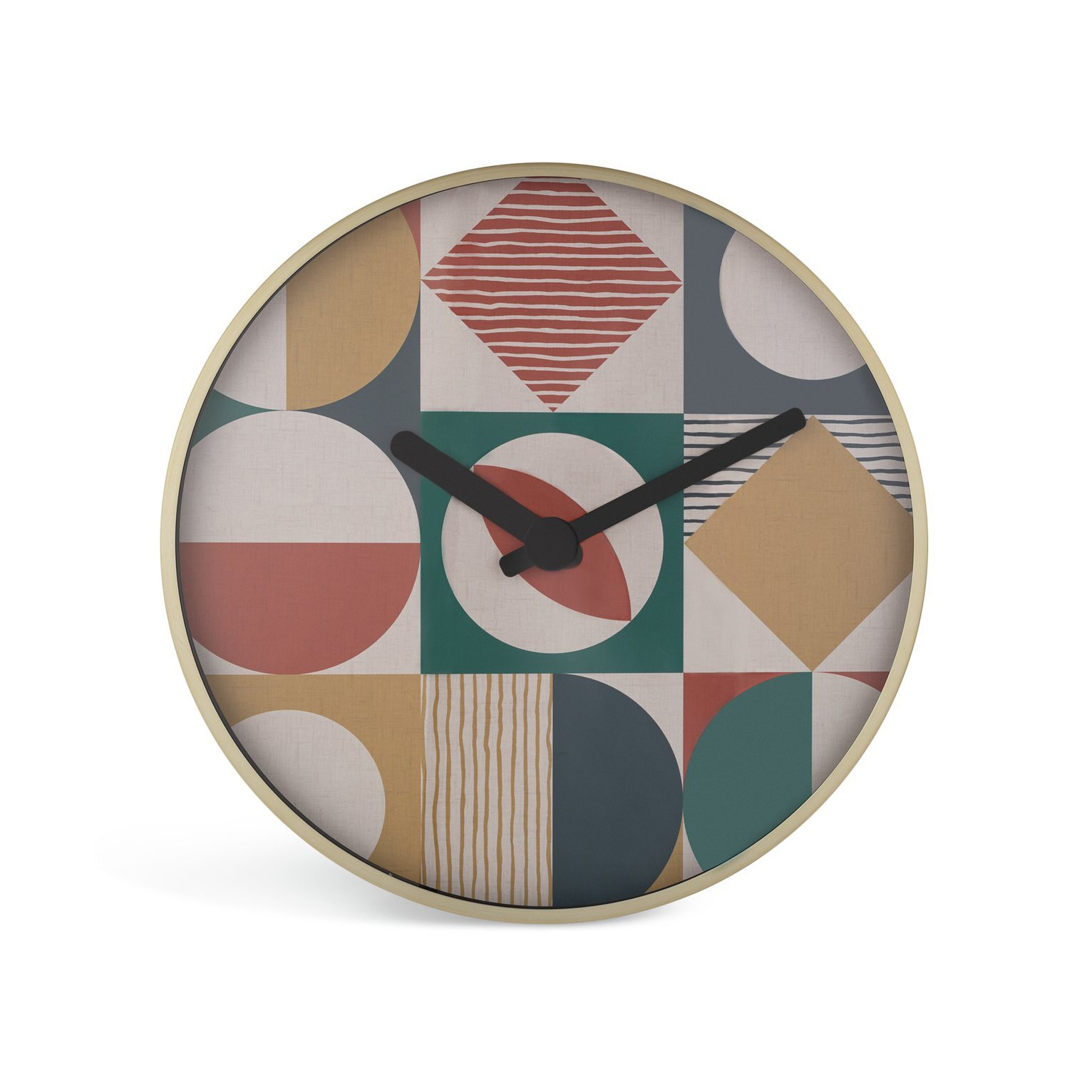 Habitat Geometric Patterned Analogue Wall Clock - Gold by Argos ...