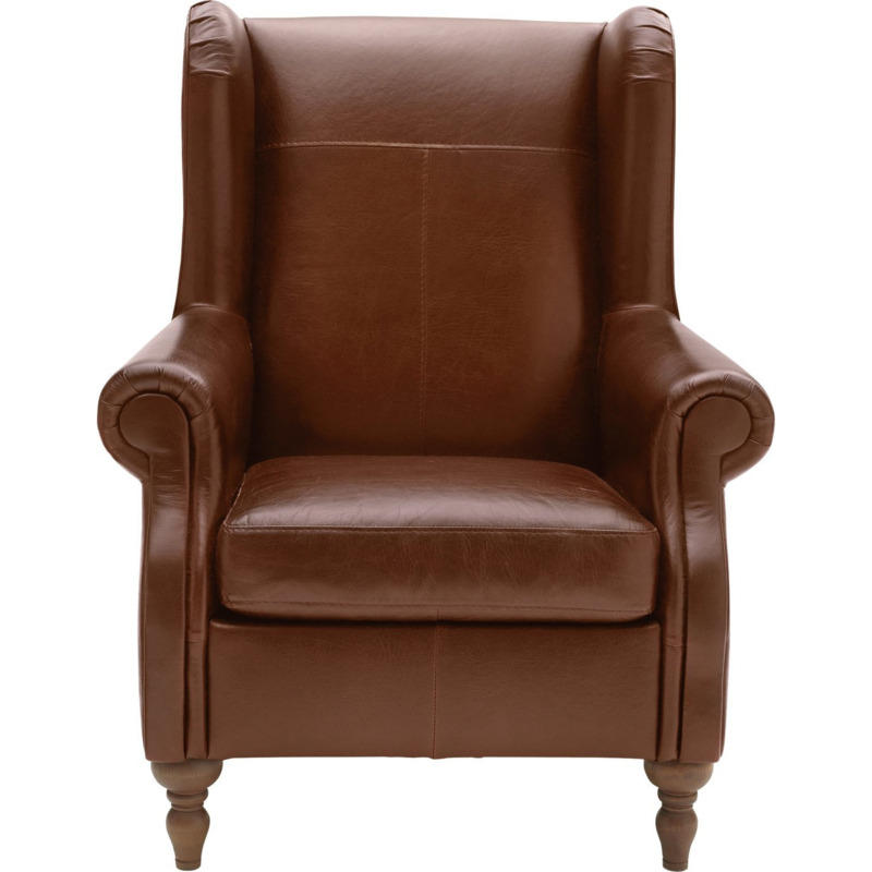 Argos Home Argyll Leather High Wingback Chair - Tan by Argos | ufurnish.com