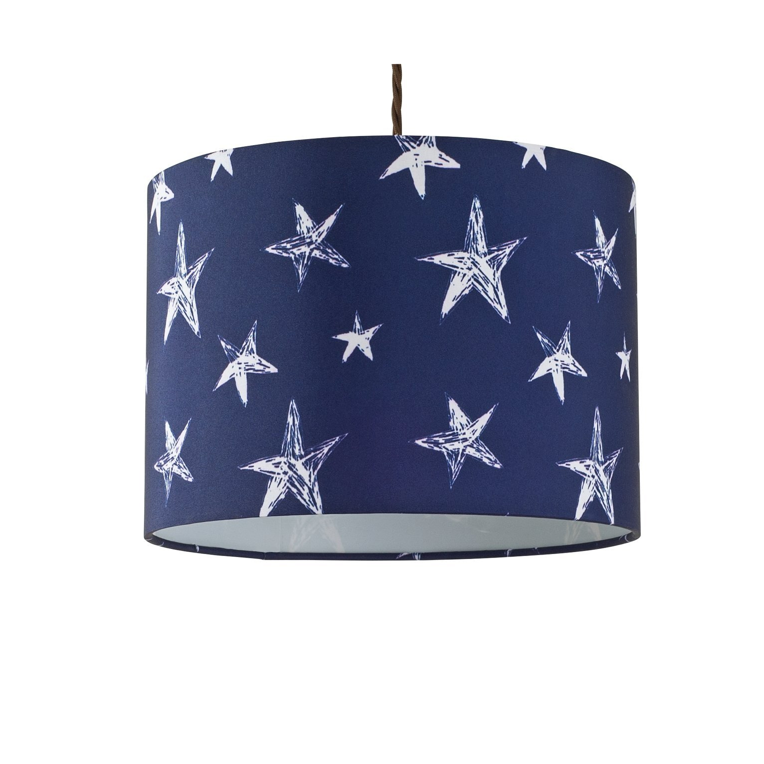Argos Home Kids Star Print Drum Shade - Navy by Argos | ufurnish.com