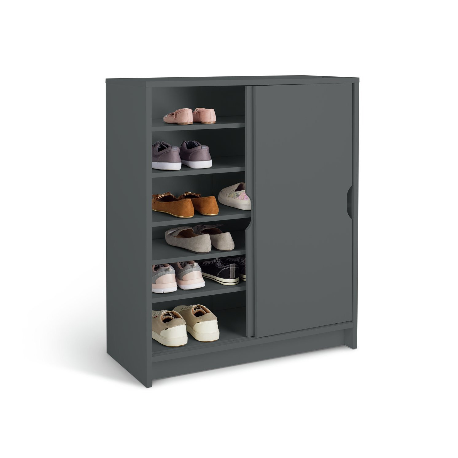 Habitat Chloe 2 Door Shoe Storage Cabinet - Grey by Argos | ufurnish.com
