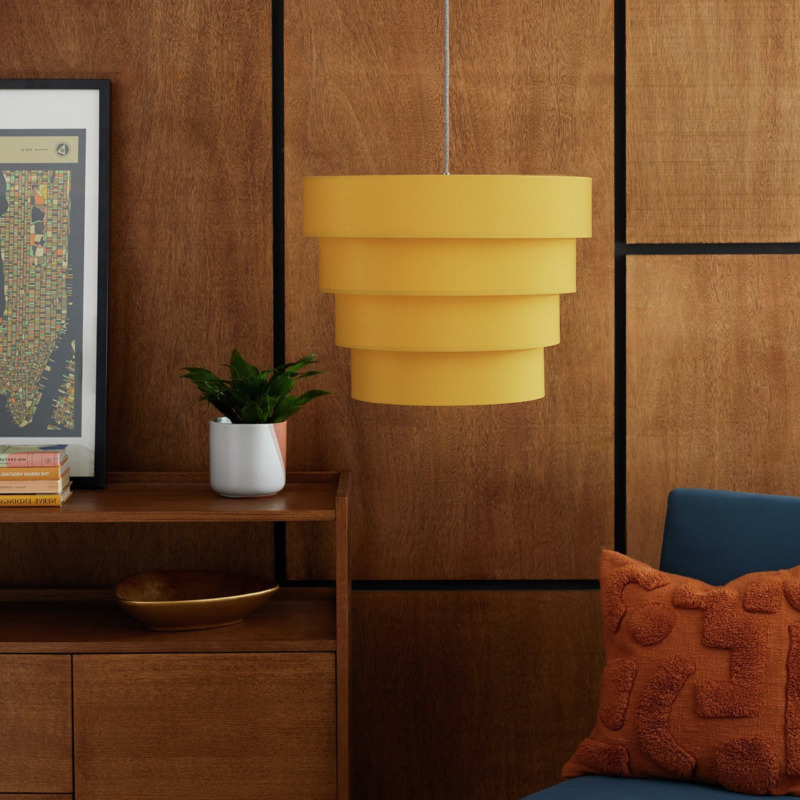 Habitat 34x45cm Stacked 4 Tier Lampshade - Mustard by Argos | ufurnish.com