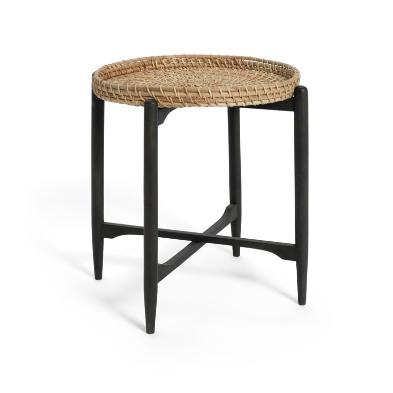 Habitat Rattan Side Table - Black by Argos | ufurnish.com