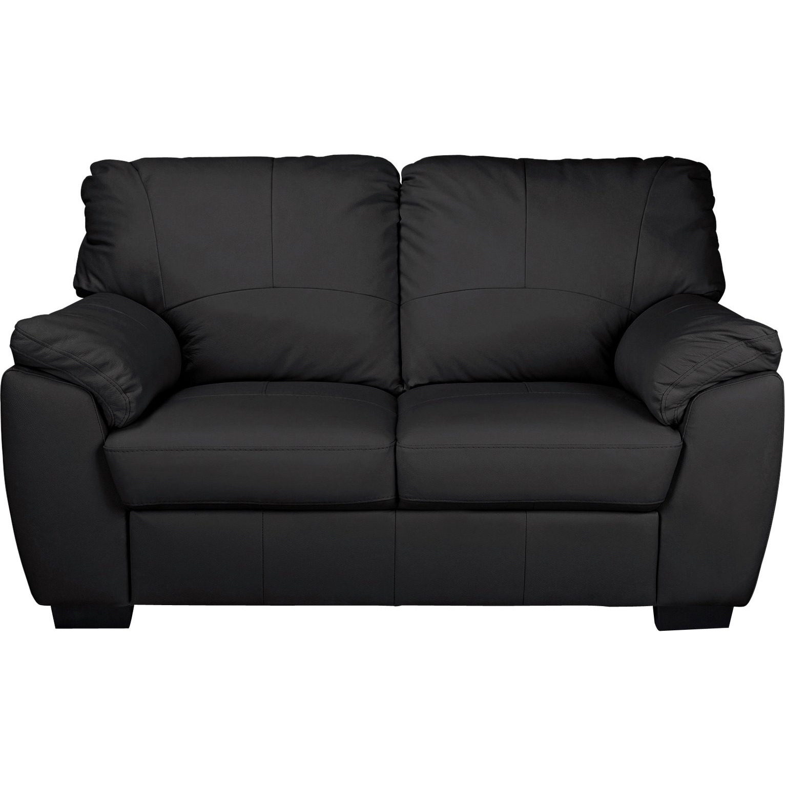 Argos Home Milano Leather 2 Seater Sofa - Black by Argos | ufurnish.com