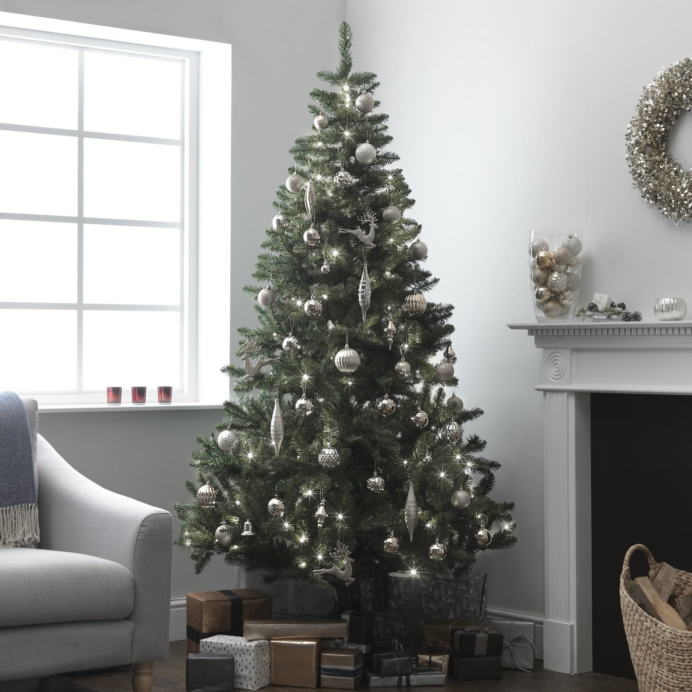 Habitat 7ft Pre lit Spruce Christmas Tree by Argos | ufurnish.com
