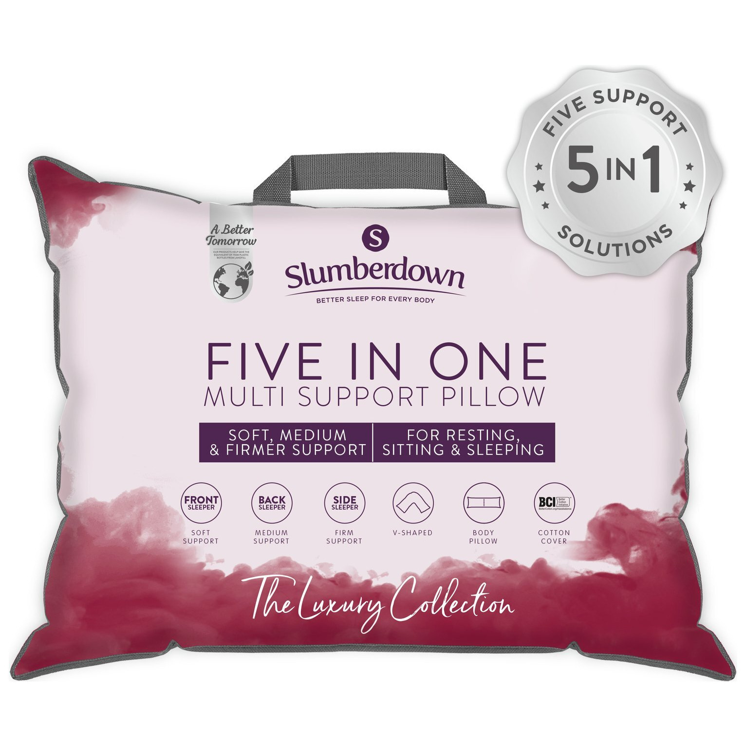 Slumberdown Orthopaedic 5-in-1 Multisupport Pillow by Argos | ufurnish.com