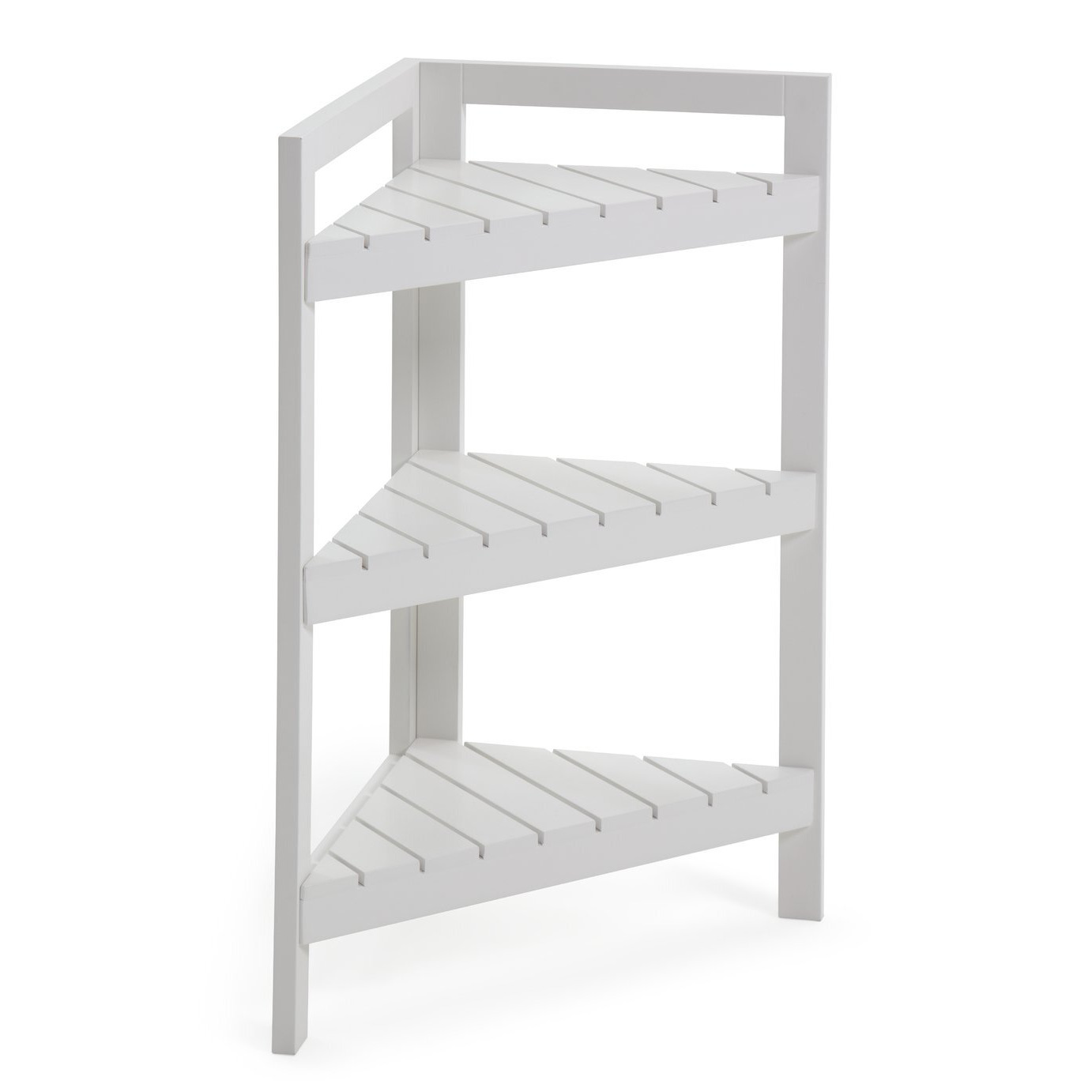 Habitat Slatted 3 Shelf Corner Storage Unit - White by Argos | ufurnish.com
