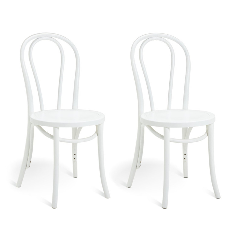 Habitat Larsa Pair of Solid Wood Dining Chairs - White by Argos ...