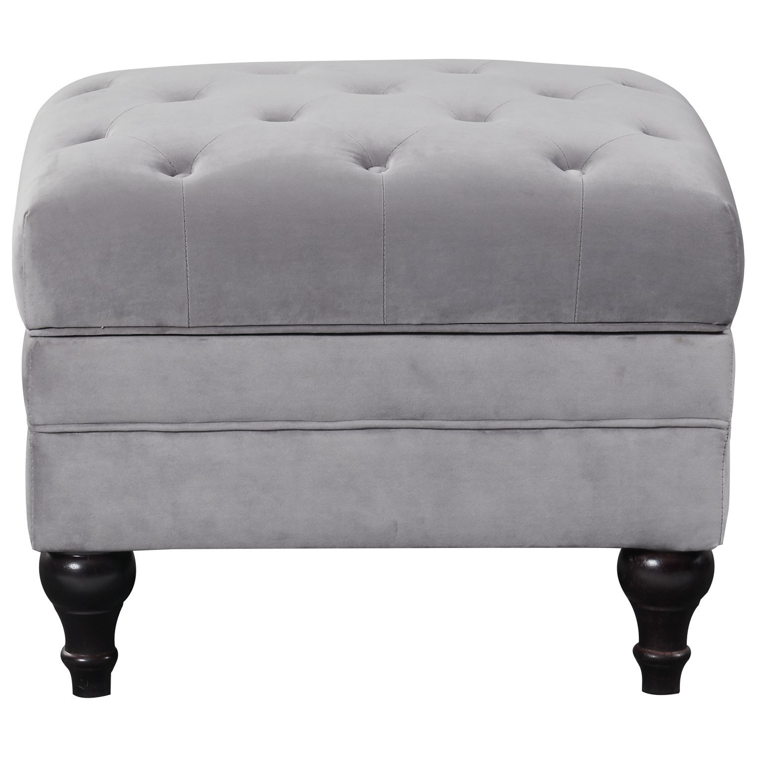 Habitat Chesterfield Velvet Storage Footstool - Light Grey by Argos ...