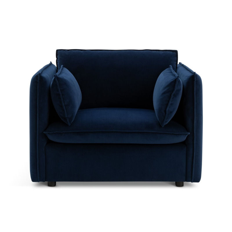 Habitat Willow Velvet Cuddle Chair - Navy by Argos | ufurnish.com