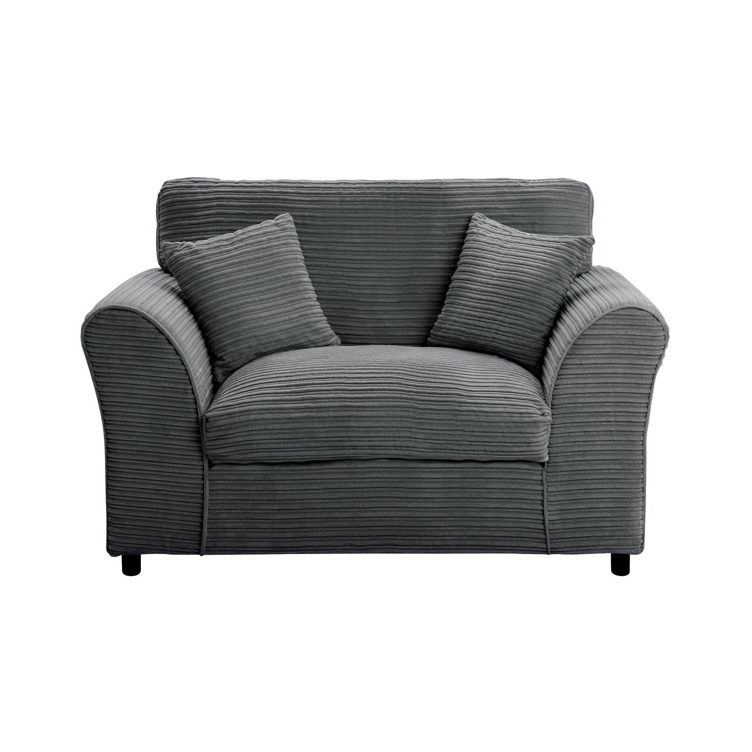 Argos Home Harry Fabric Cuddle Chair - Charcoal by Argos | ufurnish.com