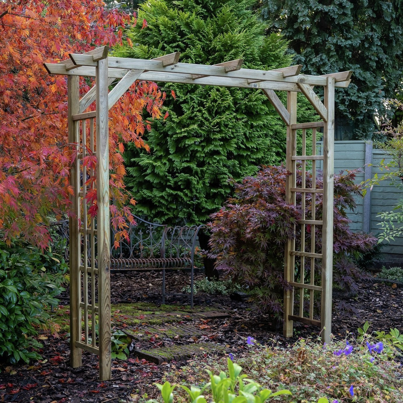 Forest Garden Classic Flat Top Pergola Arch by Argos | ufurnish.com