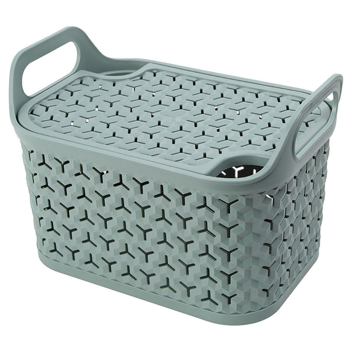 Strata 3x4L Small Urban Storage Basket With Lid - Sage Green by Argos ...