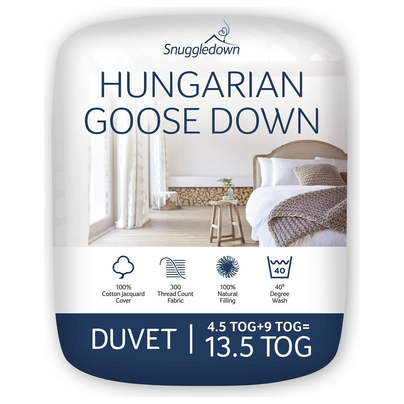Snuggledown Hungarian Goose Down 13.5 Tog Duvet - Double by Argos ...