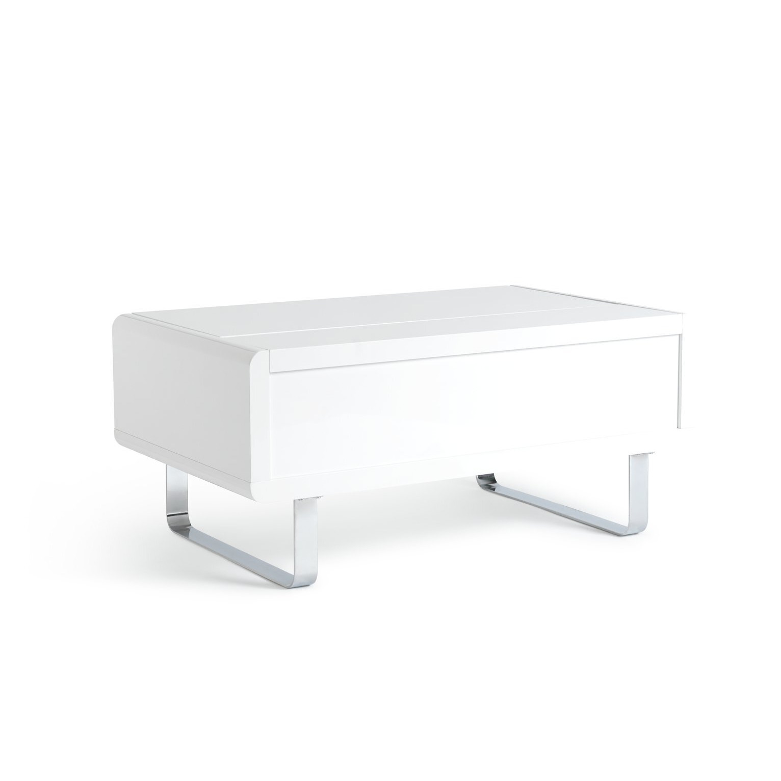 Habitat Sleigh Gloss Gas Lift Coffee Table - White by Argos | ufurnish.com