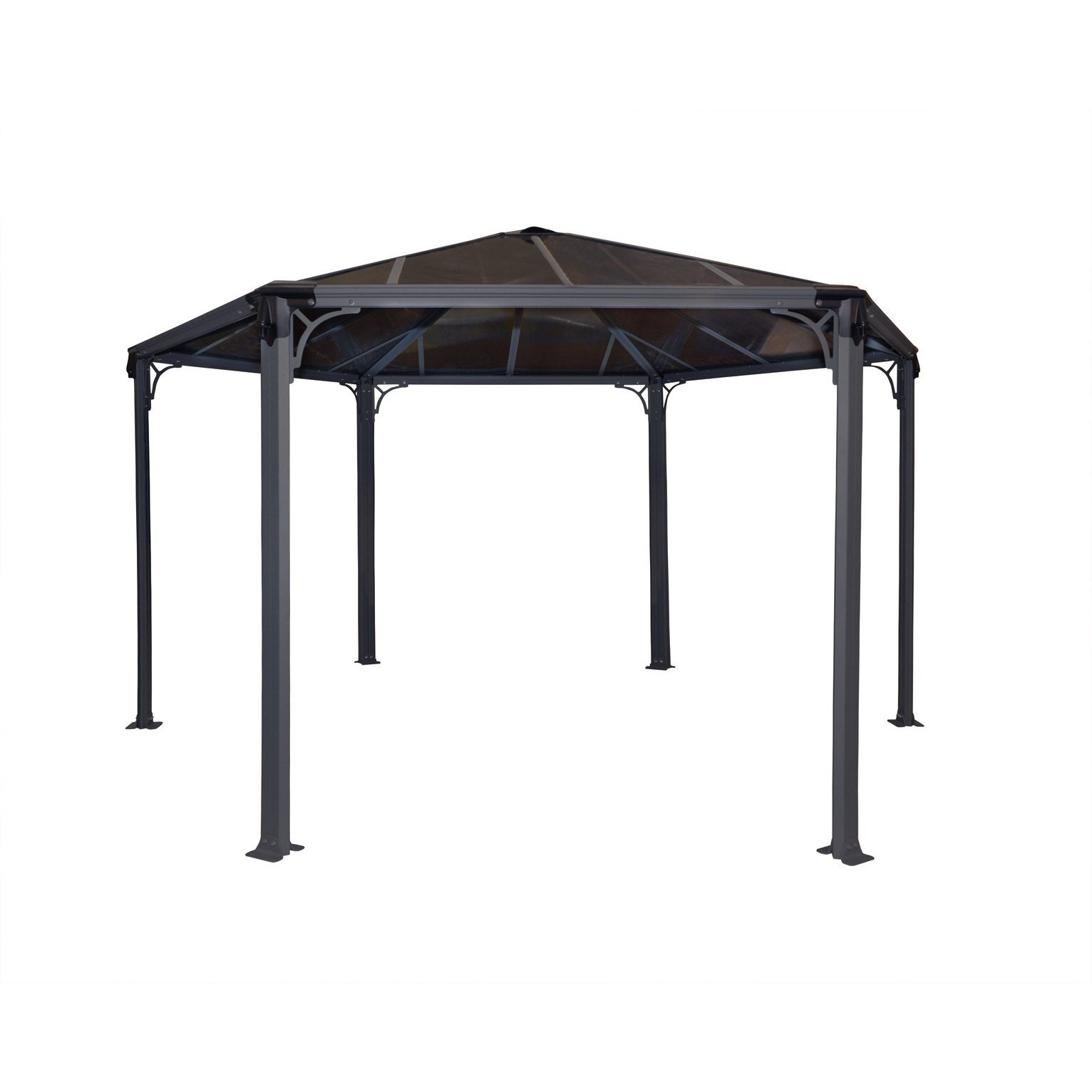 Palram - Canopia Monaco Hexagonal Gazebo - Grey by Argos | ufurnish.com