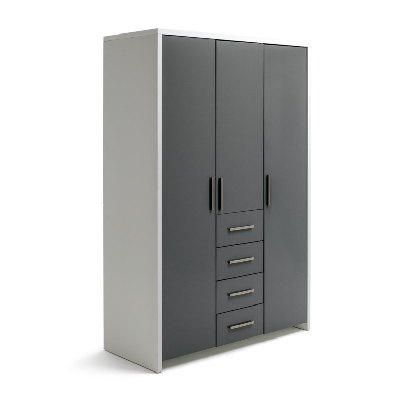 Argos Home Broadway 3 Dr 4 Drw Wardrobe - Grey Gloss & White by Argos ...