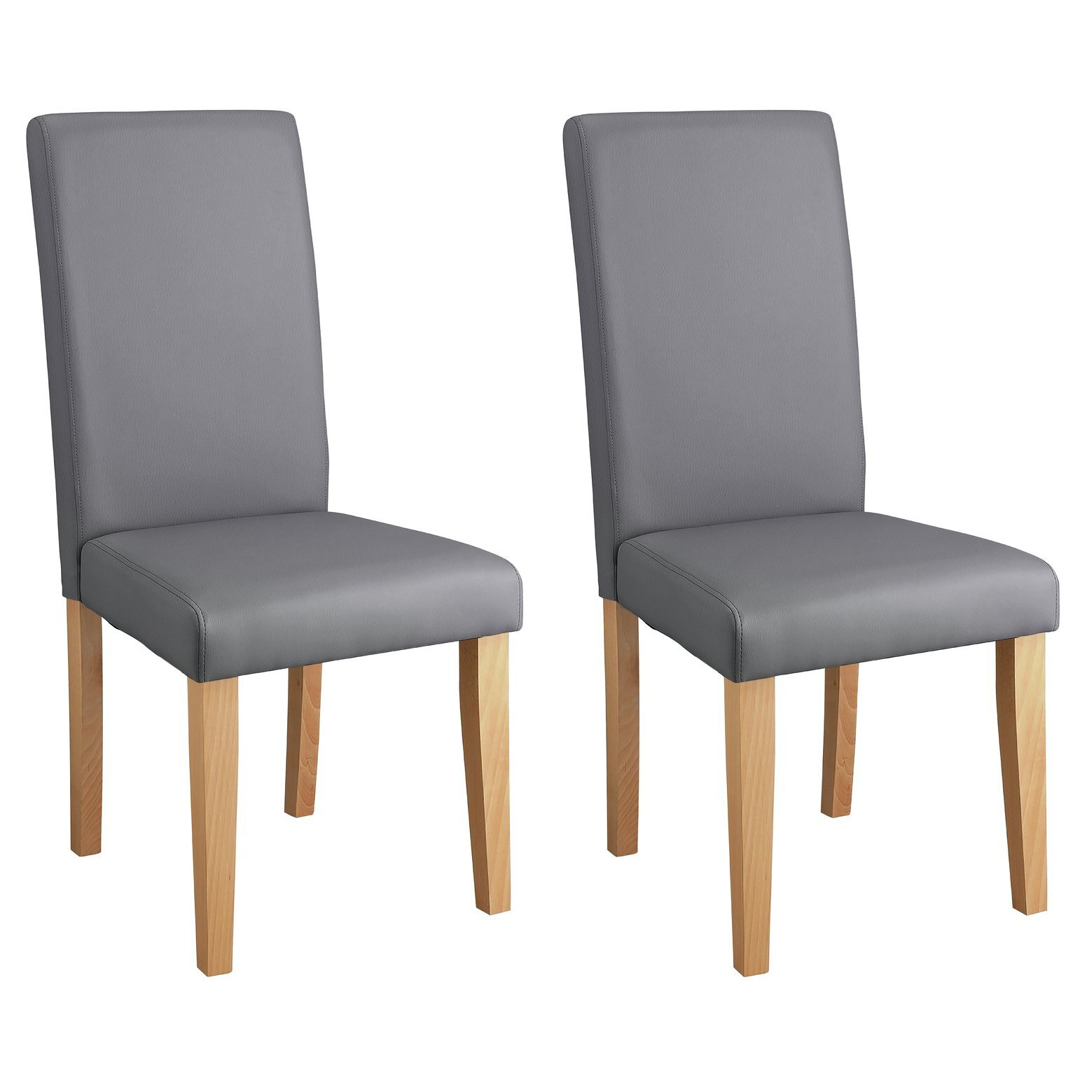 Argos Home Pair of Midback Dining Chairs - Grey by Argos | ufurnish.com