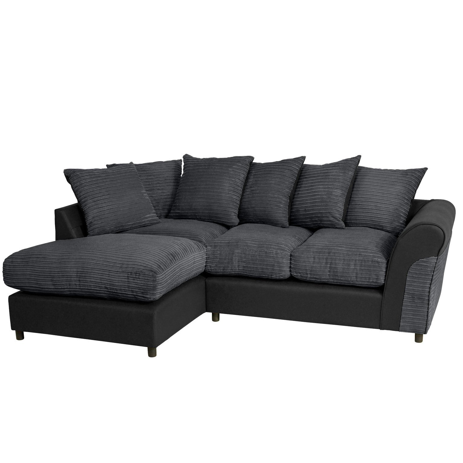 Harry Fabric Left Hand Corner Chaise Sofa - Charcoal by Argos ...