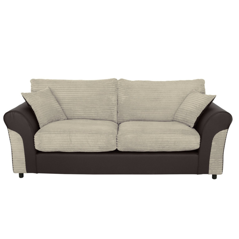 Argos Home Harry Fabric 3 Seater Sofa - Natural by Argos | ufurnish.com