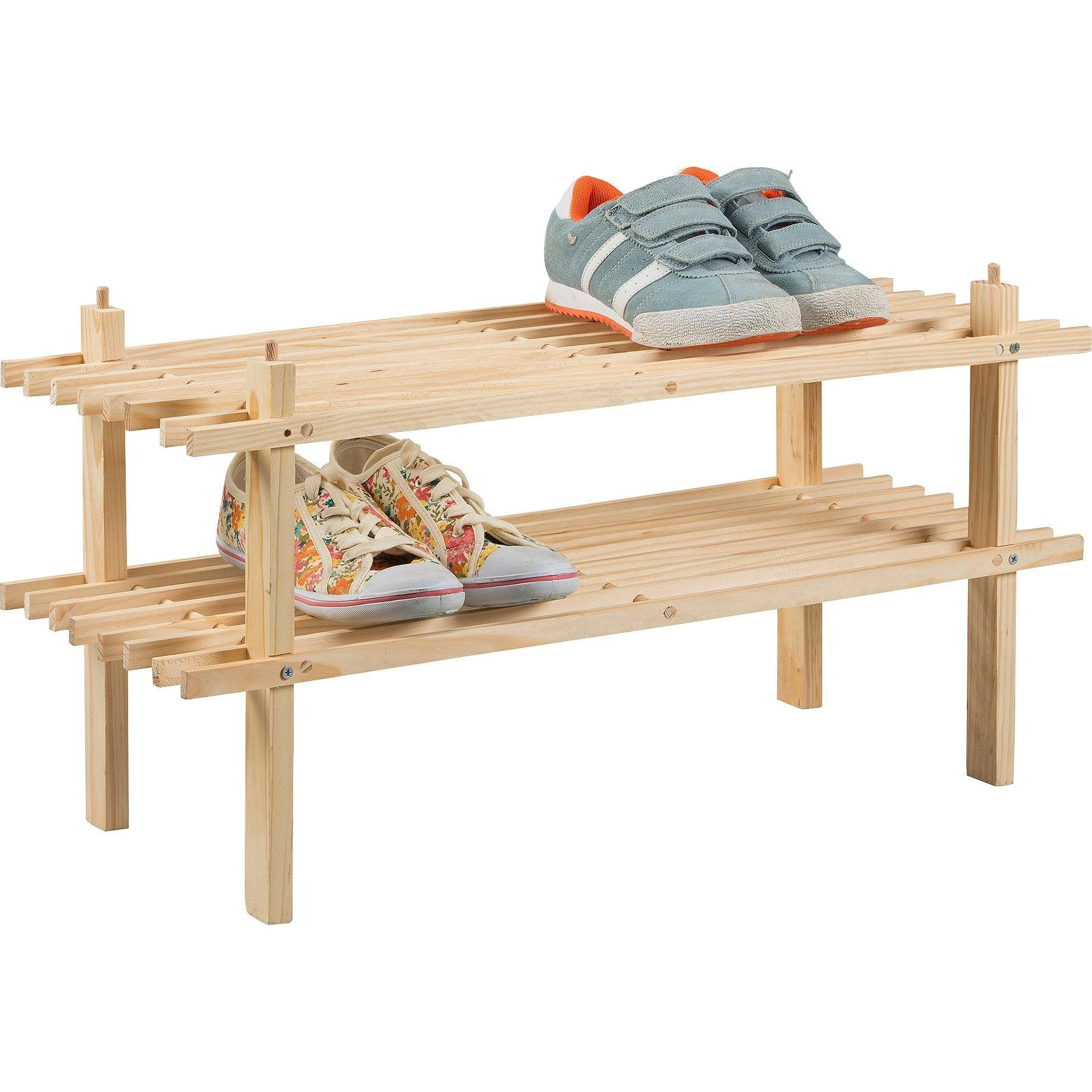 Argos Home 2 Shelf Shoe Storage Rack - Solid Pine by Argos | ufurnish.com