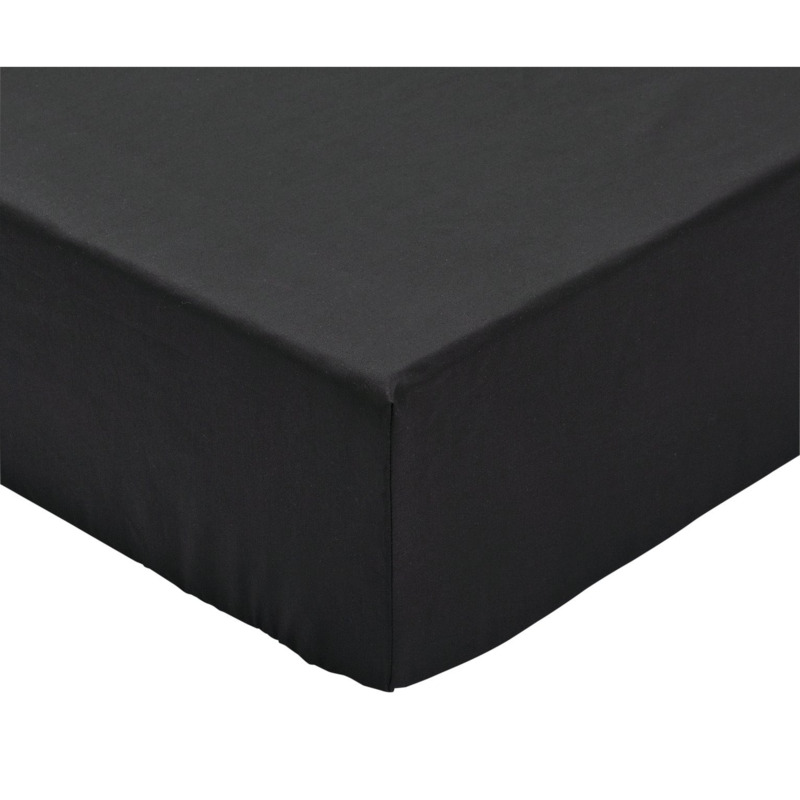 Habitat Cotton Rich 180 TC Plain Black Fitted Sheet - King by Argos ...