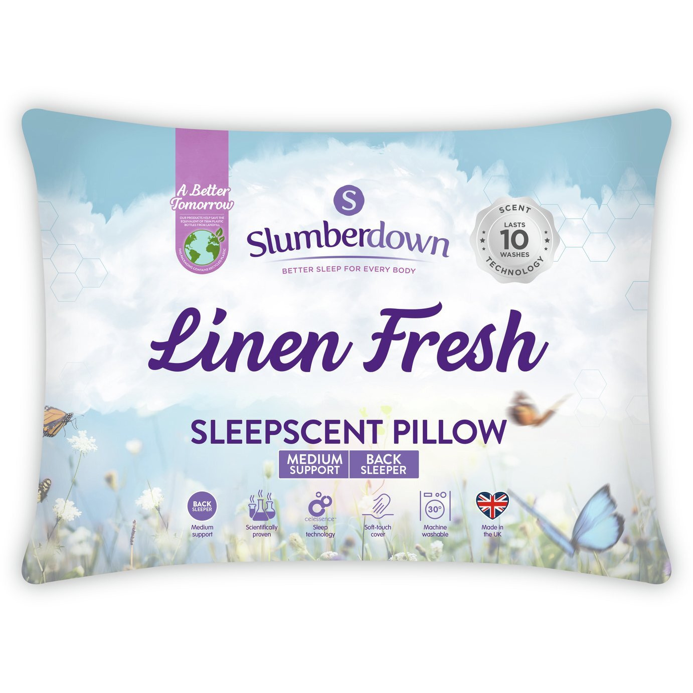 Slumberdown SleepScent Medium Support Pillow by Argos | ufurnish.com