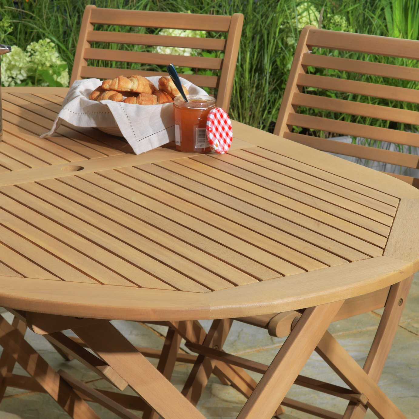 Argos Home Newbury 6 Seater Oval Wooden Garden Table by Argos ...