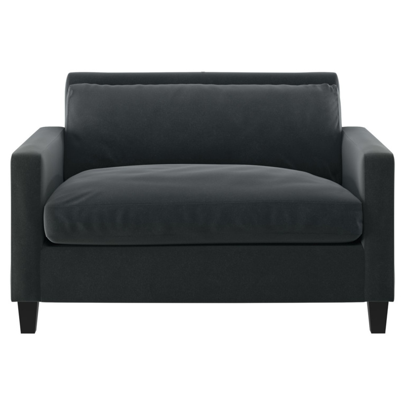 Habitat Chester Velvet Cuddle Chair - Dark Feet - Dark Grey by Argos ...