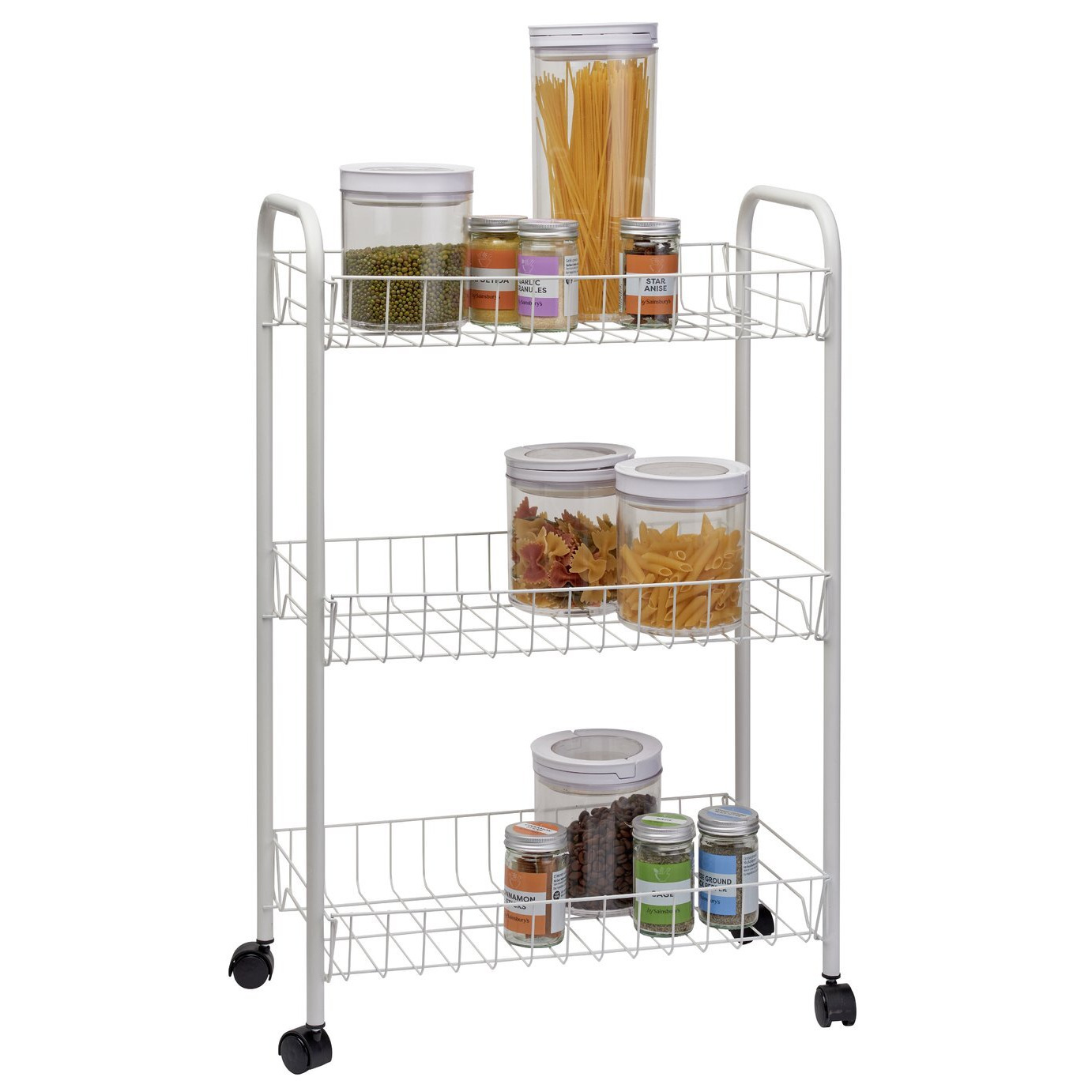 Argos Home 3 Tier Kitchen Storage Trolley - White by Argos | ufurnish.com