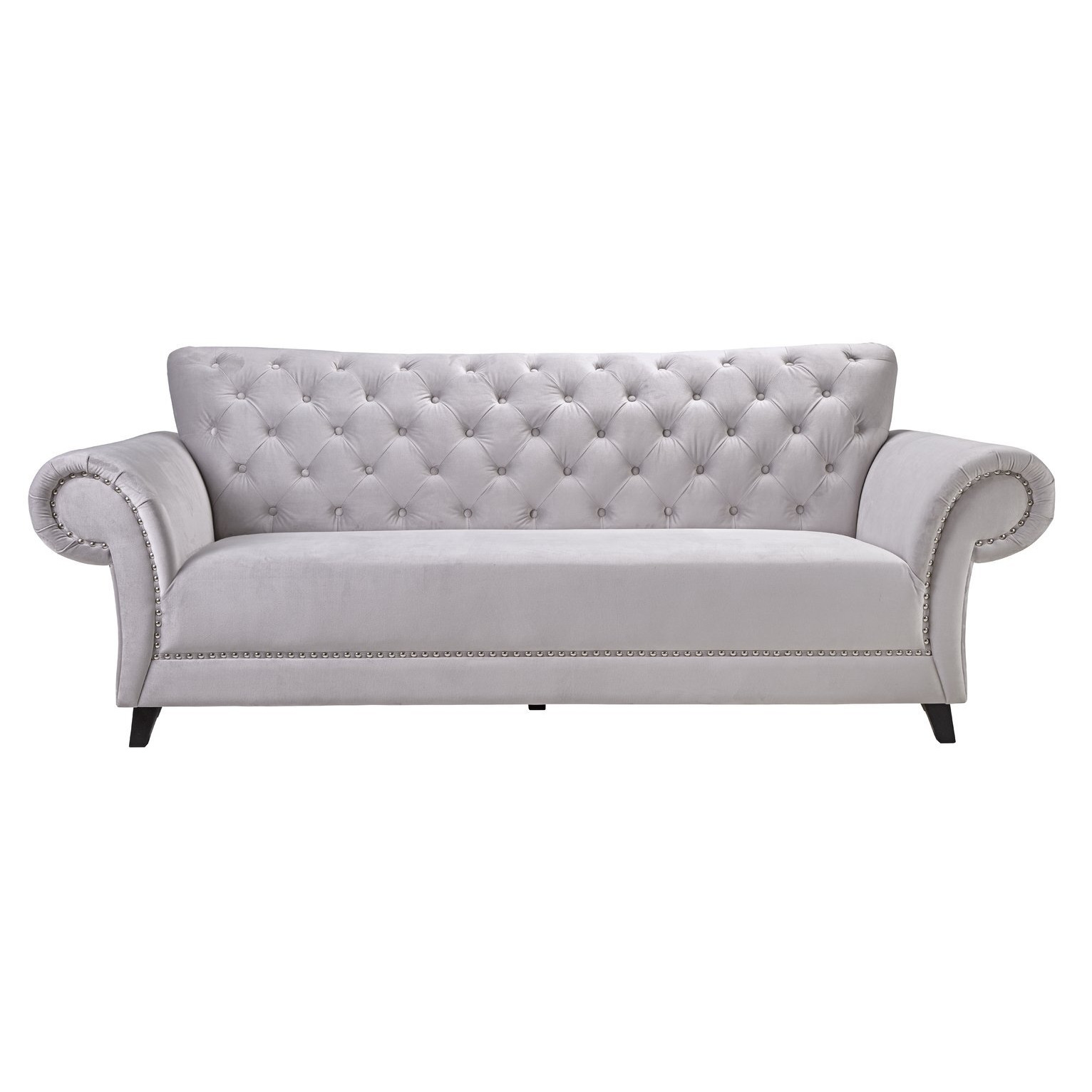 Argos Home Chelsea Velvet 3 Seater Sofa - Grey by Argos | ufurnish.com