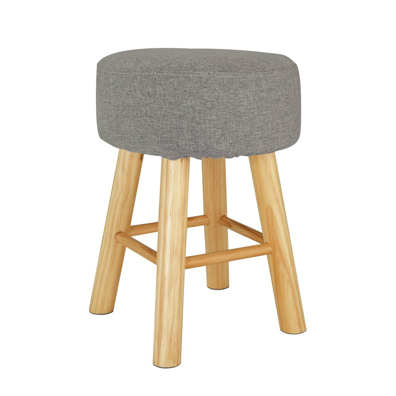Habitat Sophie Small Fabric Stool - Light Grey by Argos | ufurnish.com