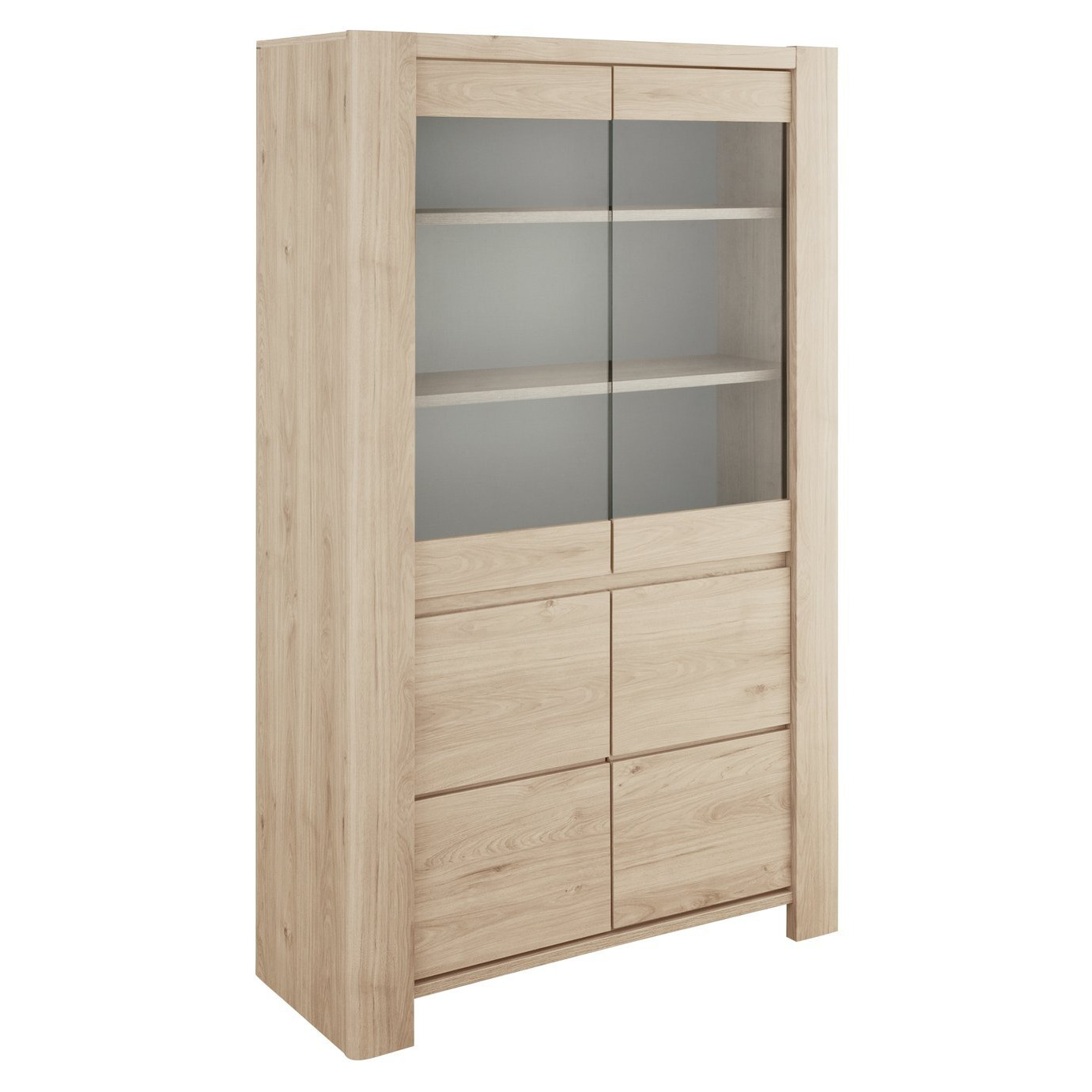Portland 2 Door Display Cabinet - Oak by Argos | ufurnish.com