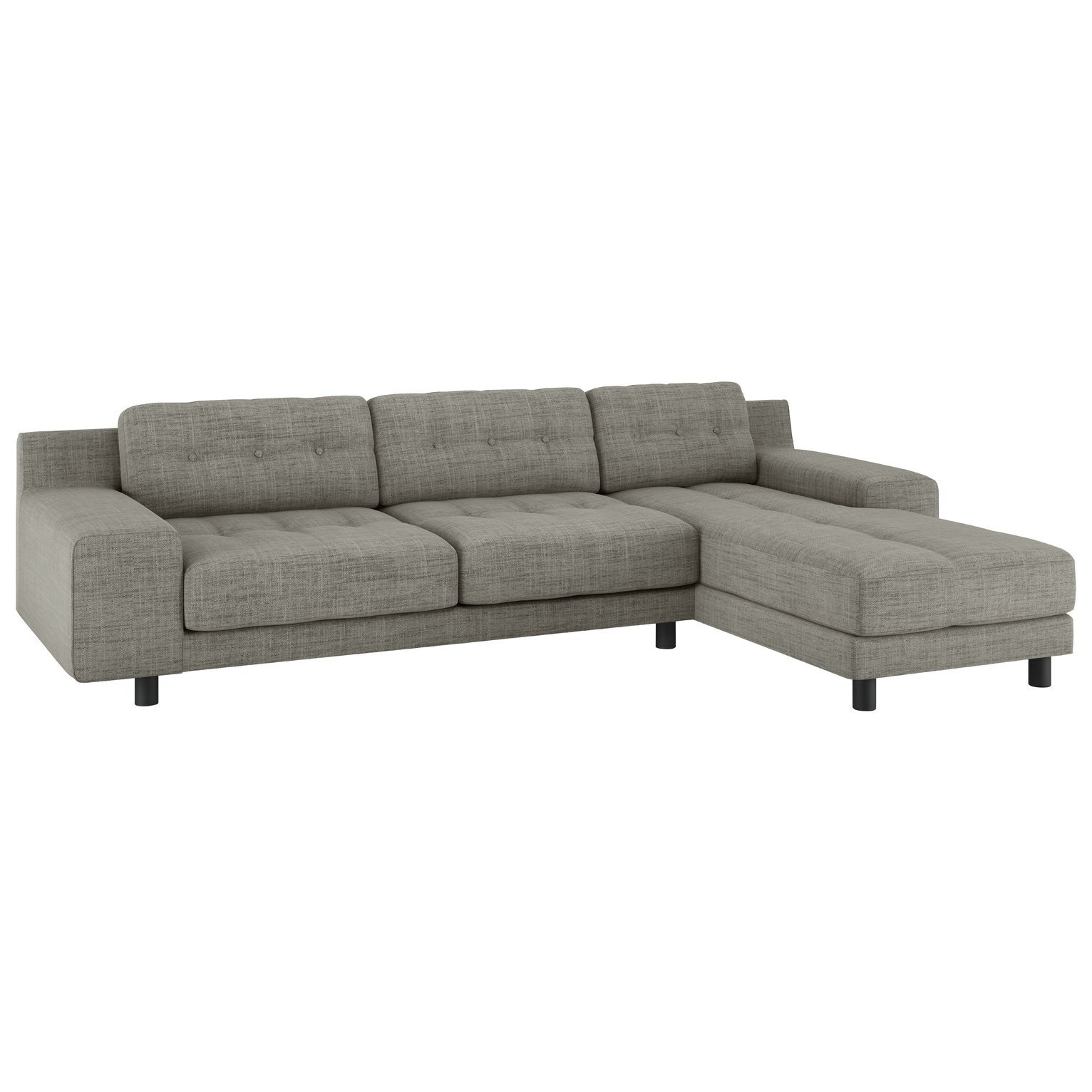 Habitat Hendricks Left Hand Corner Chaise Sofa-Black & White by Argos | ufurnish.com