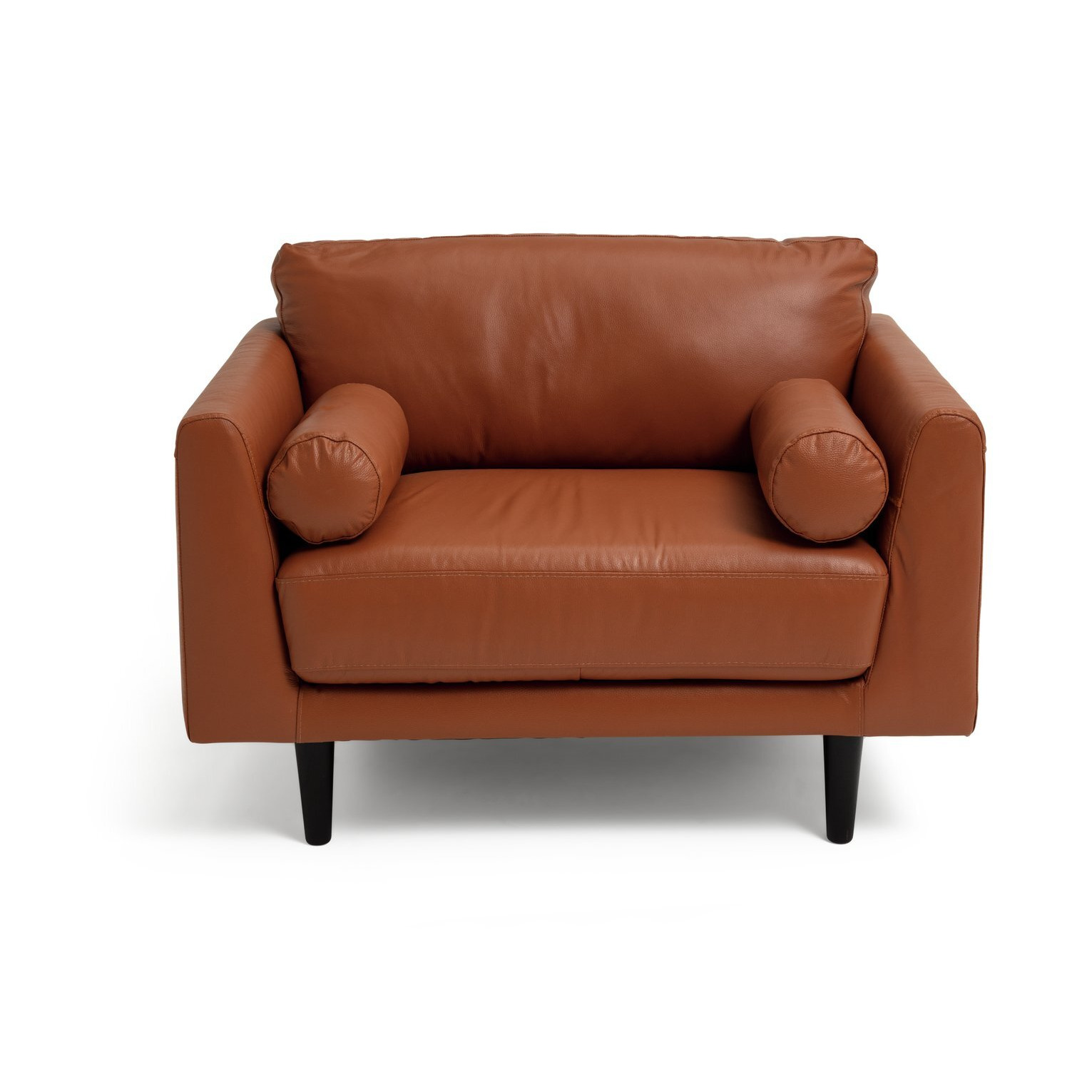 Habitat Jackson Leather Cuddle Chair - Tan by Argos | ufurnish.com