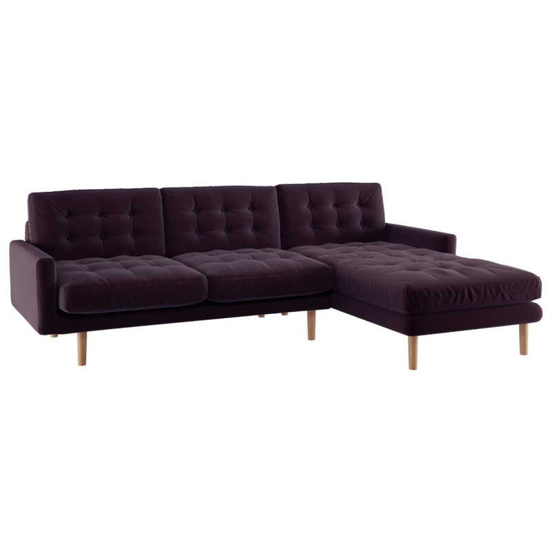 Habitat Fenner Fabric Right Hand Corner Chaise Sofa - Purple by Argos ...
