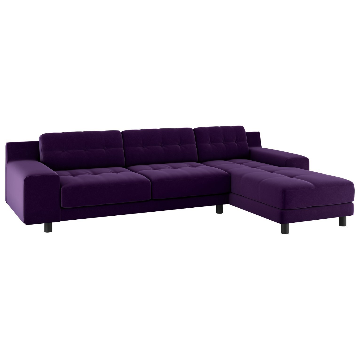 Habitat Hendricks Velvet Left Hand Corner Chaise Sofa-Purple by Argos ...