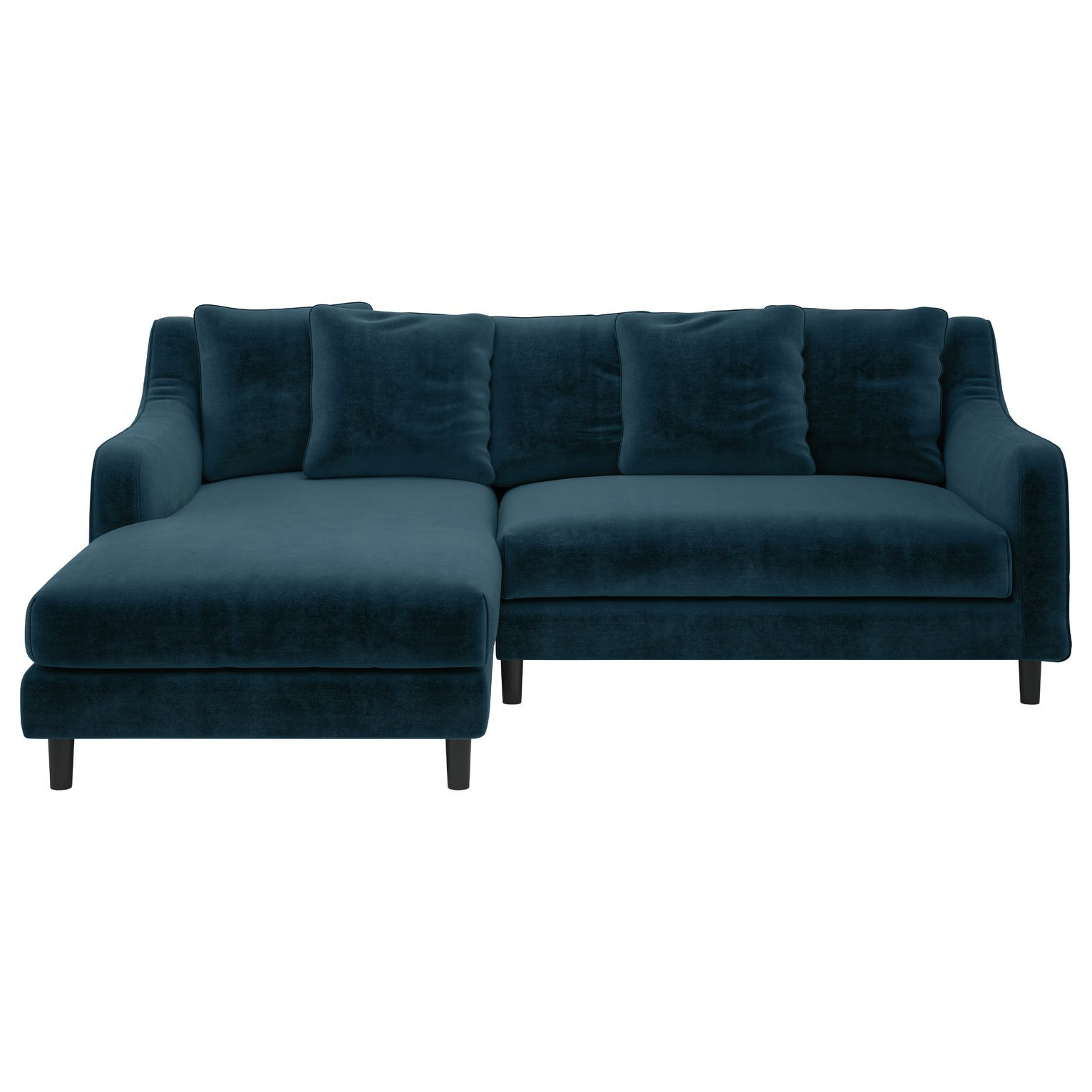 Habitat Swift Velvet Left Hand Corner Chaise Sofa - Ink Blue by Argos ...