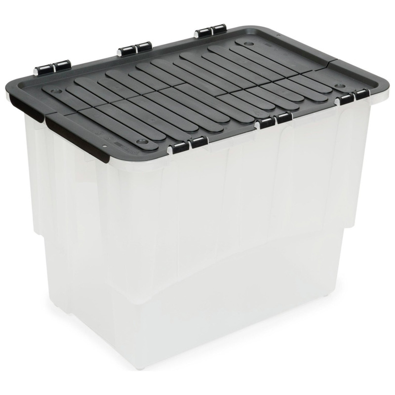 Strata 4 x 60L Crocodile Lid Plastic Storage Boxes - Clear by Argos ...