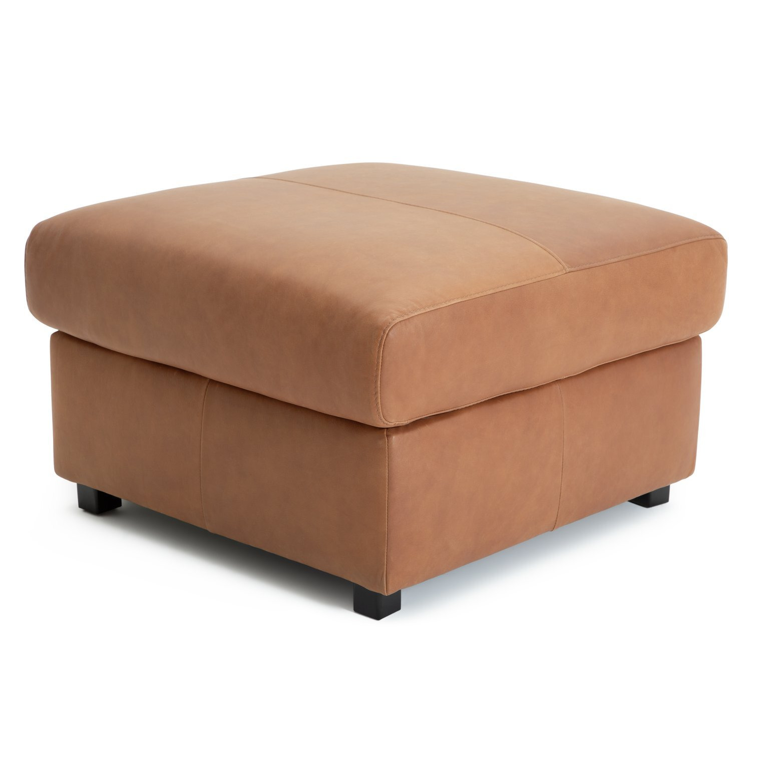 Habitat Florence Leather Ottoman Footstool - Tan by Argos | ufurnish.com