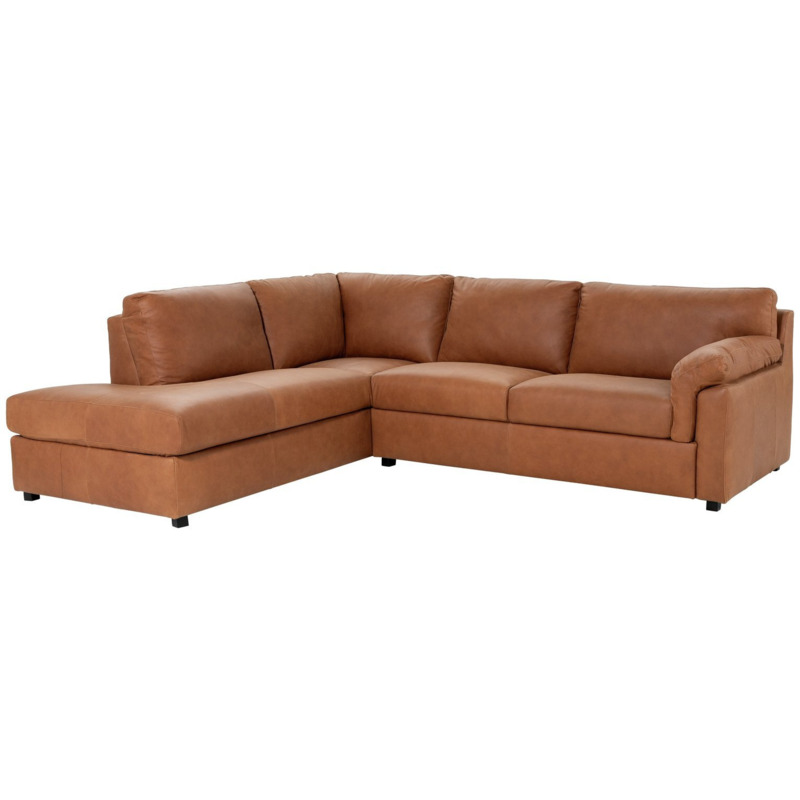 Habitat Florence Leather Left Hand Corner Chaise Sofa - Tan by Argos ...